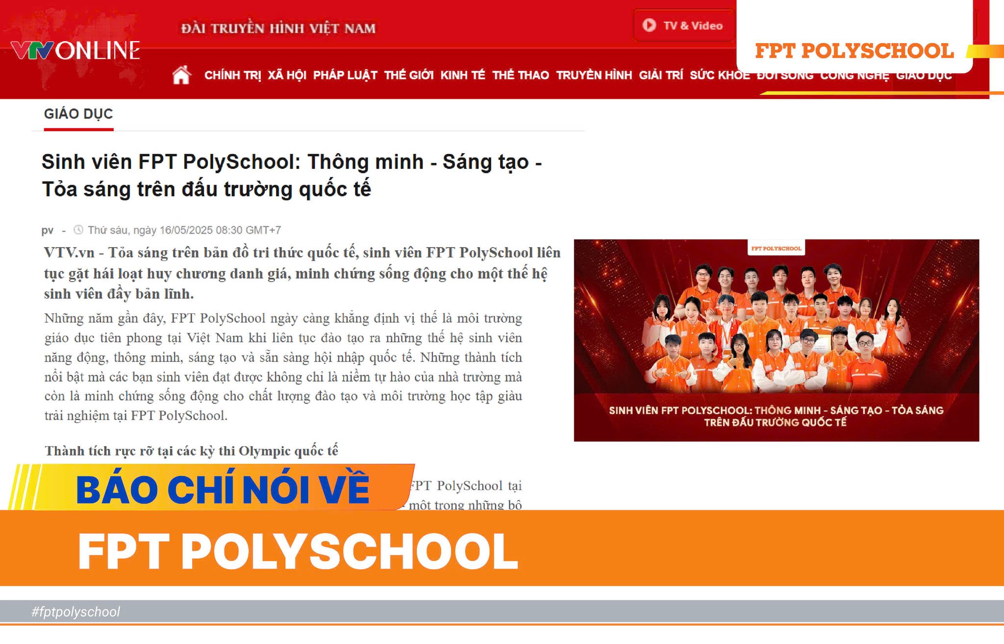 Sinh viên FPT PolySchool: Thông minh - Sáng tạo - Tỏa sáng trên đấu ...