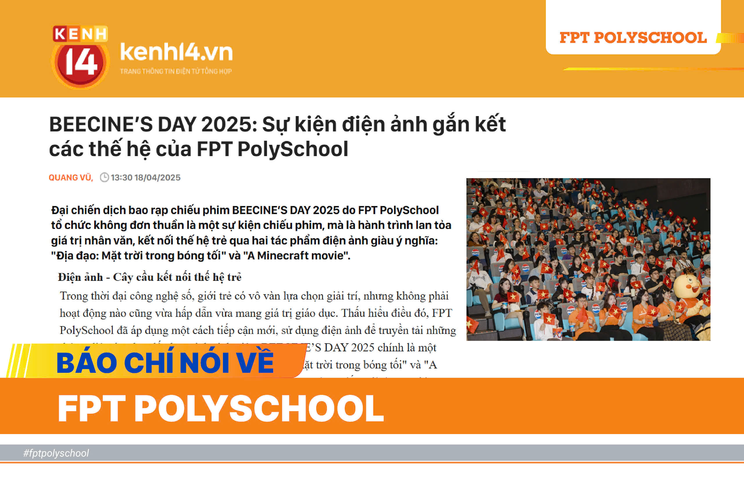 Kenh14|BEECINE’S DAY 2025: Sự kiện điện ảnh gắn kết các thế hệ của FPT ...