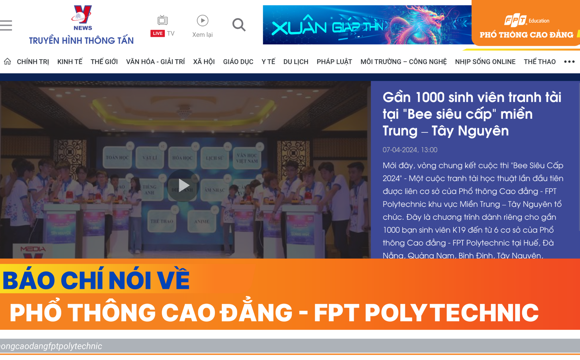 Báo đài đưa tin sự kiện "Bee siêu cấp” miền Trung – Tây Nguyên của Phổ ...